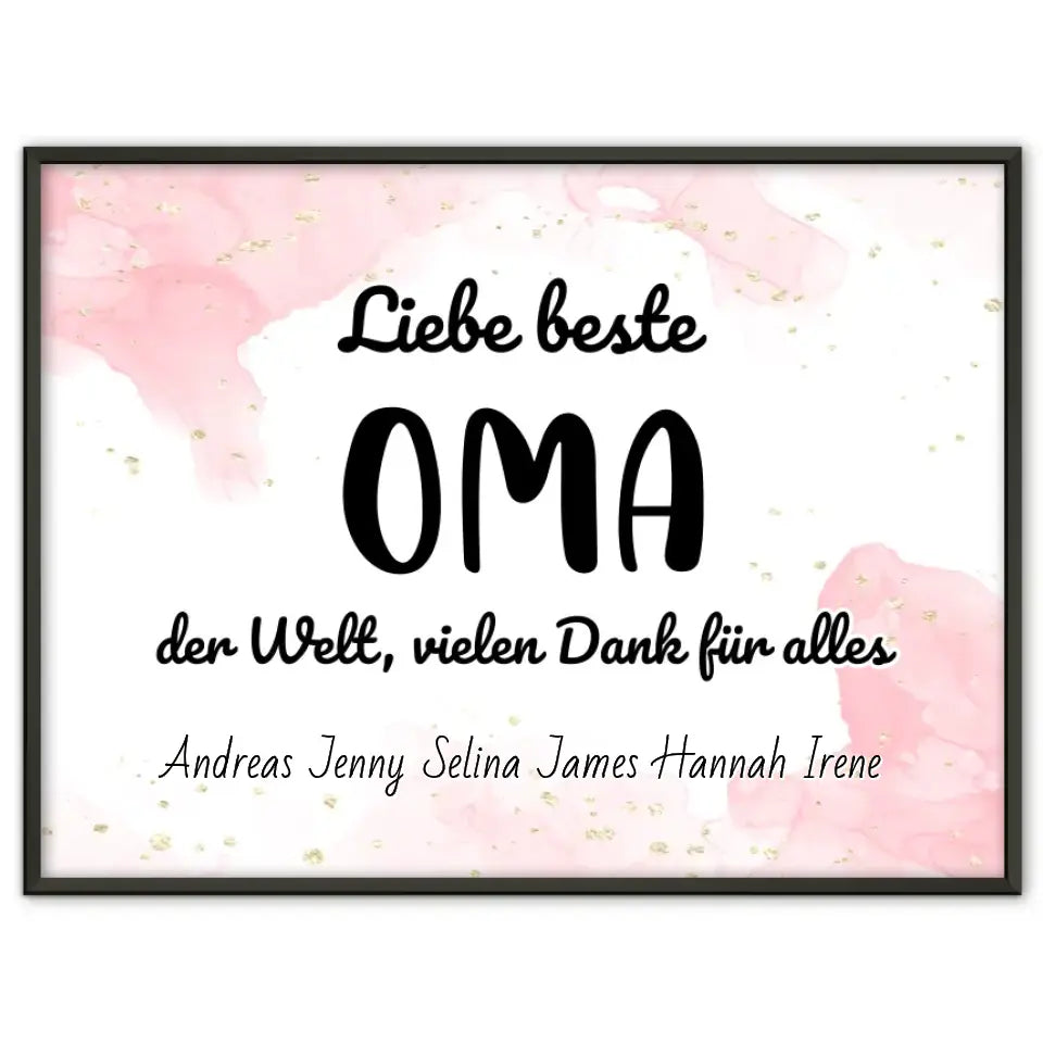 🎀 Personalisiertes Oma Poster Beste Oma der Welt Danke für alles ...