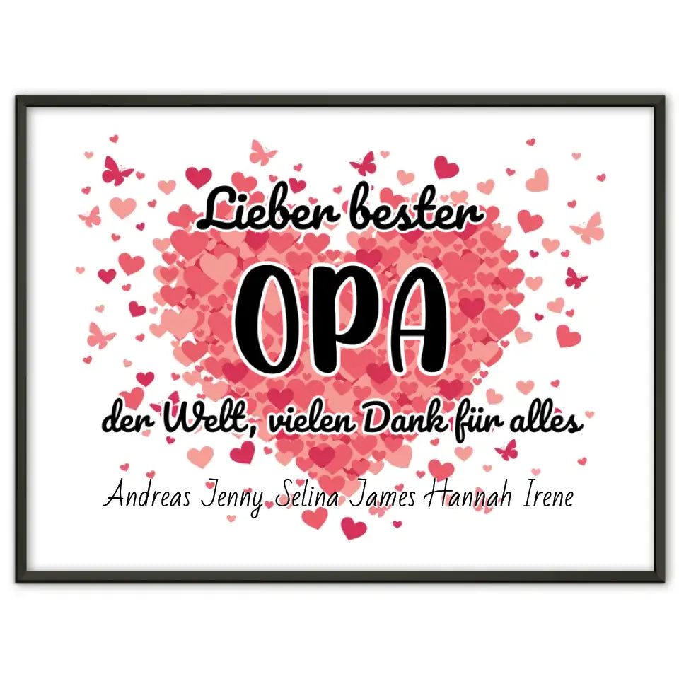 💝 Personalisiertes Poster Bester Opa der Welt Danke für alles – Liebgedacht