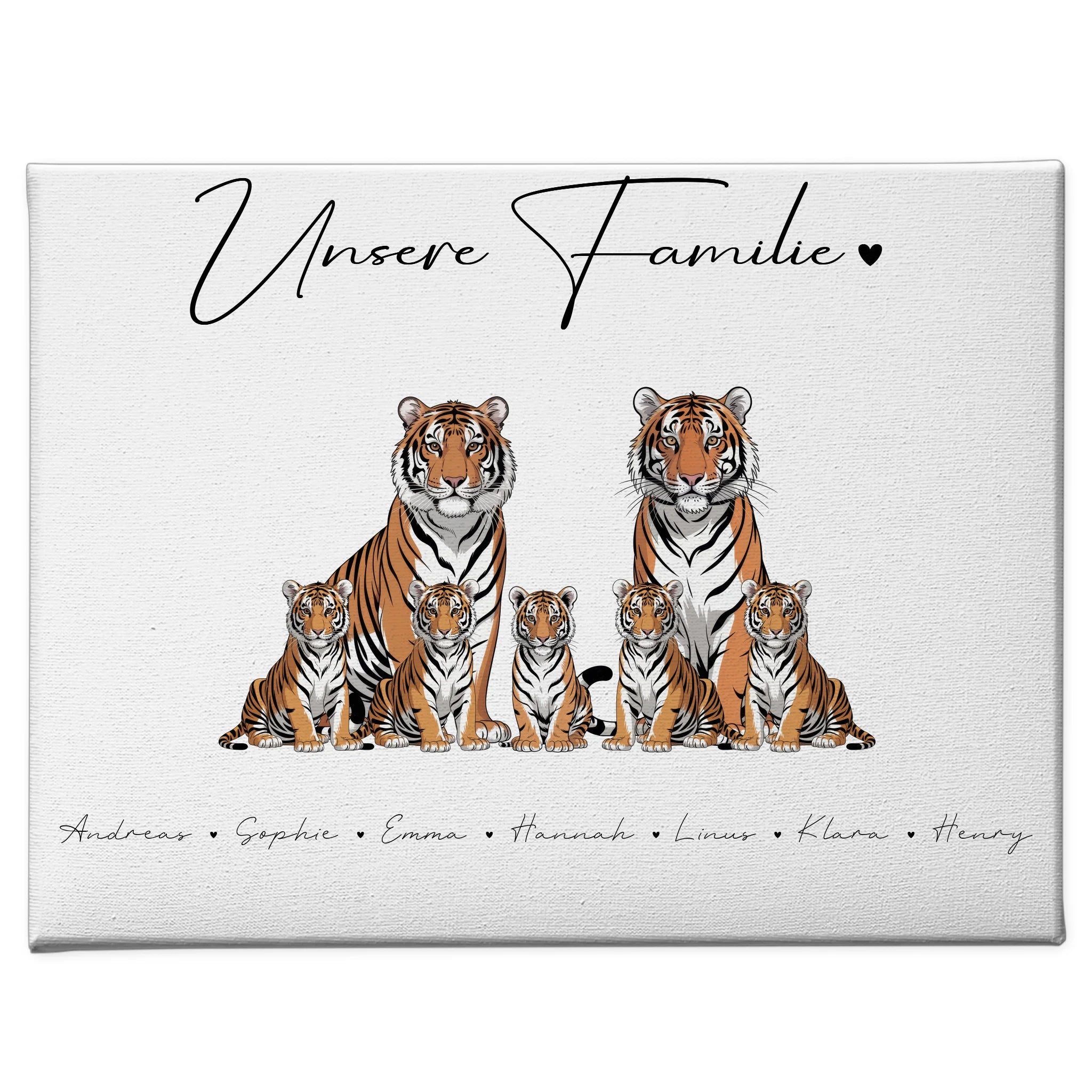 ⭐ Leinwand Familie Mit Namen Tiger Familienporträt Geschenk für Mama ...