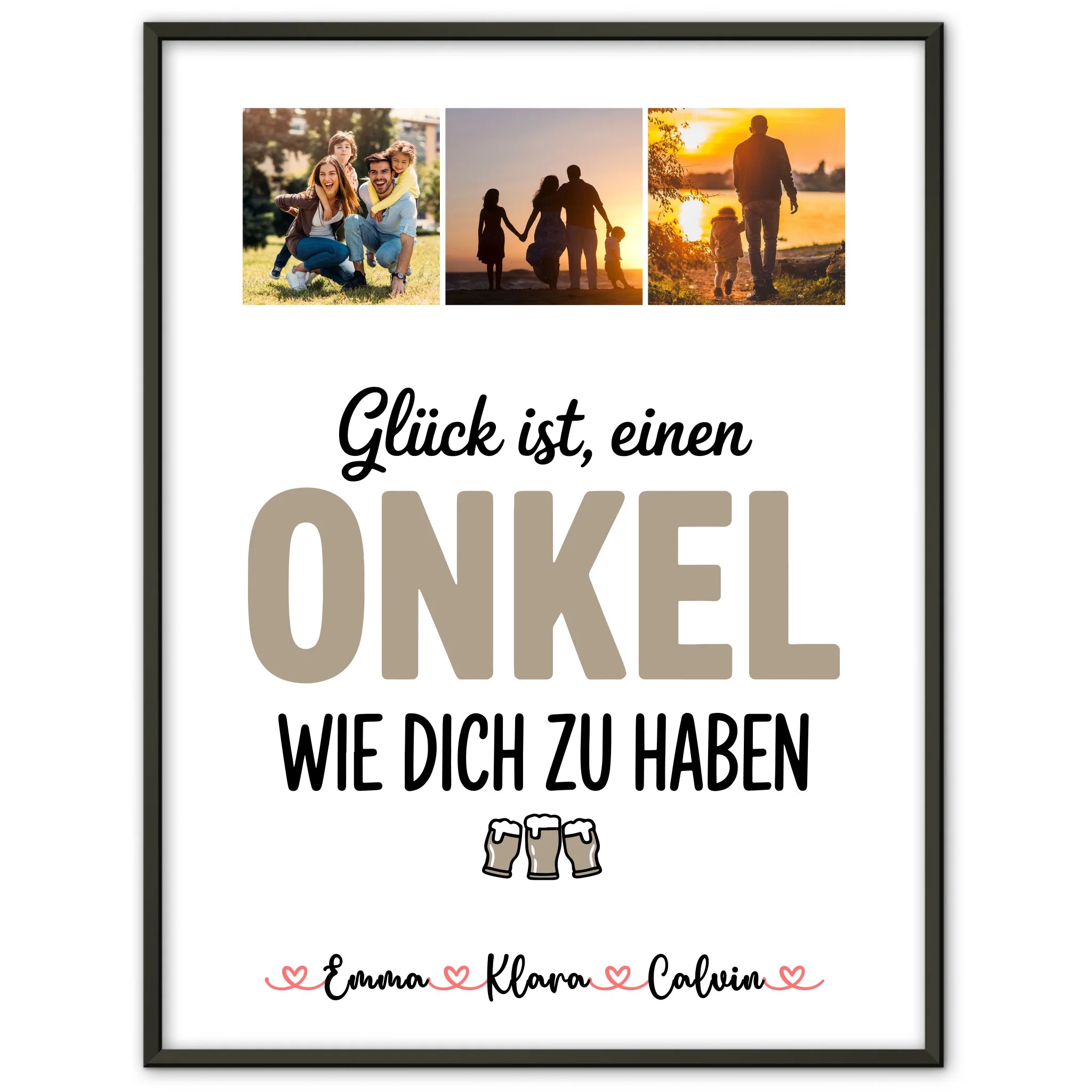 🎁 Personalisierte Wandbild Fotocollage für Onkel - Glückliches Geschenk ...